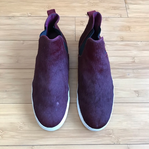 Zara | Shoes | Zara Woman Mohair Burgundy Sneakers Size 39 | Poshmark
